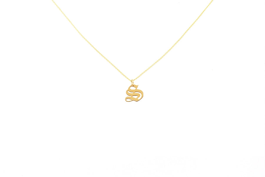 Alphabet NECKLACE Letter S – Sabrina Dehoff
